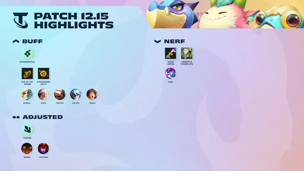 Hinweise zu TFT Patch 12.15 – Poolparty-Eier, Kayn Buff, mehr ...